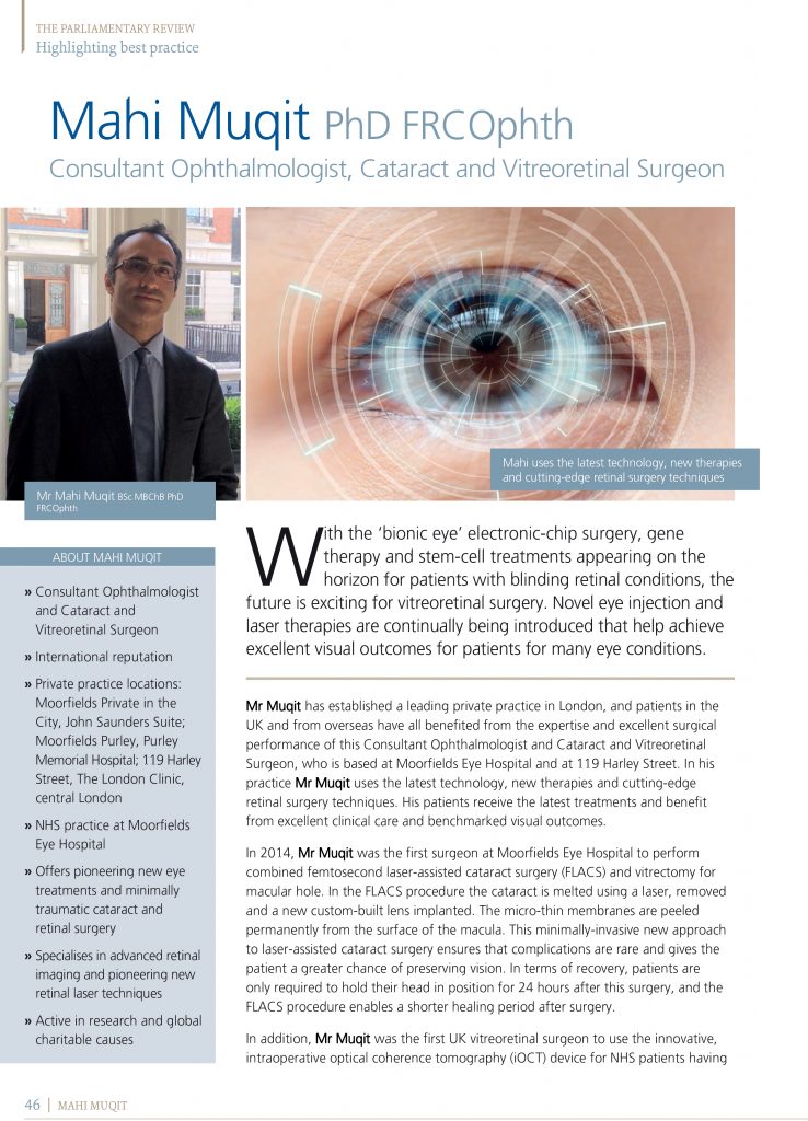 Press Release - Mahi Muqit | Ophthalmologist London | Call at 07717203564